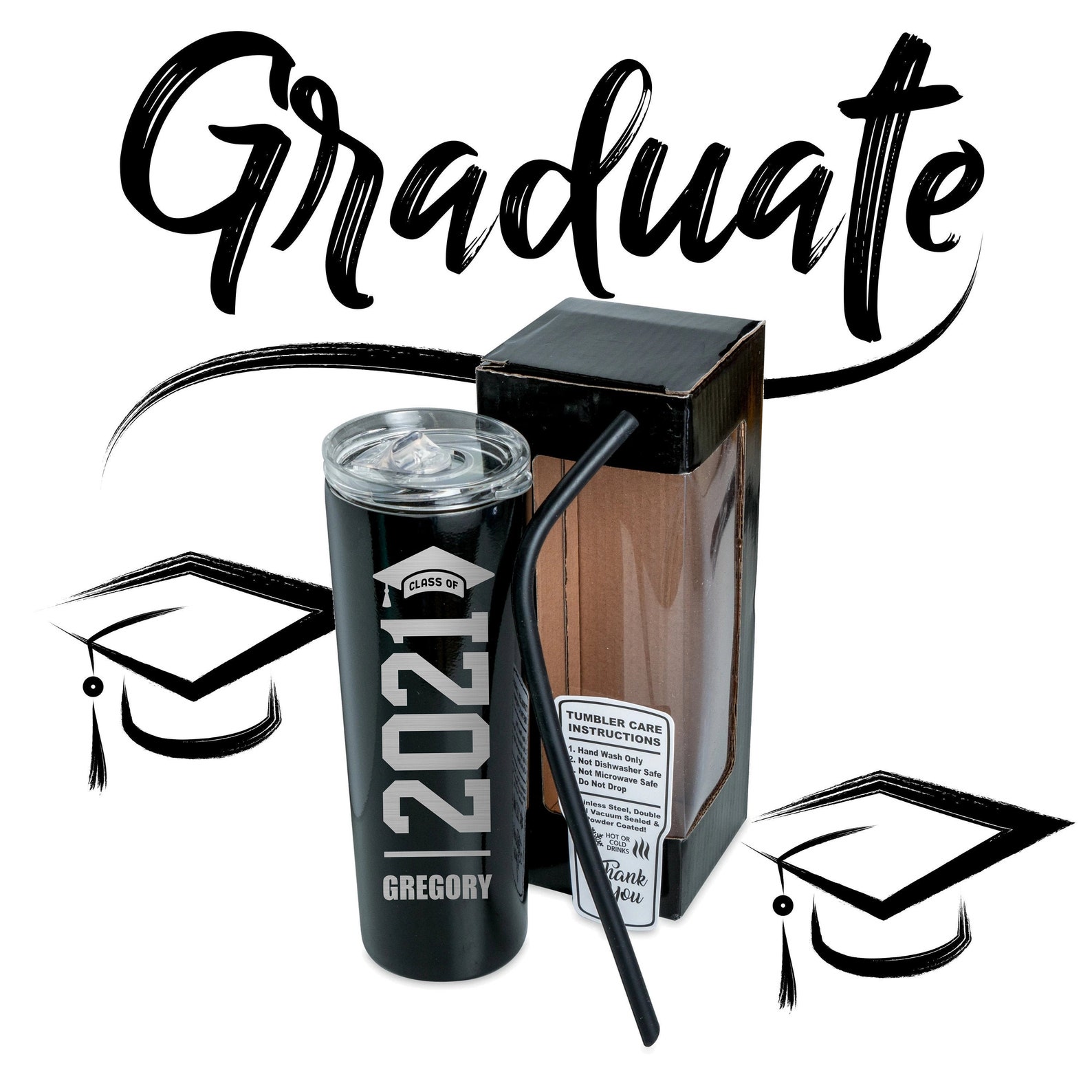 20 oz Personalized Graduation tumbler 2021 Congratulations | Etsy