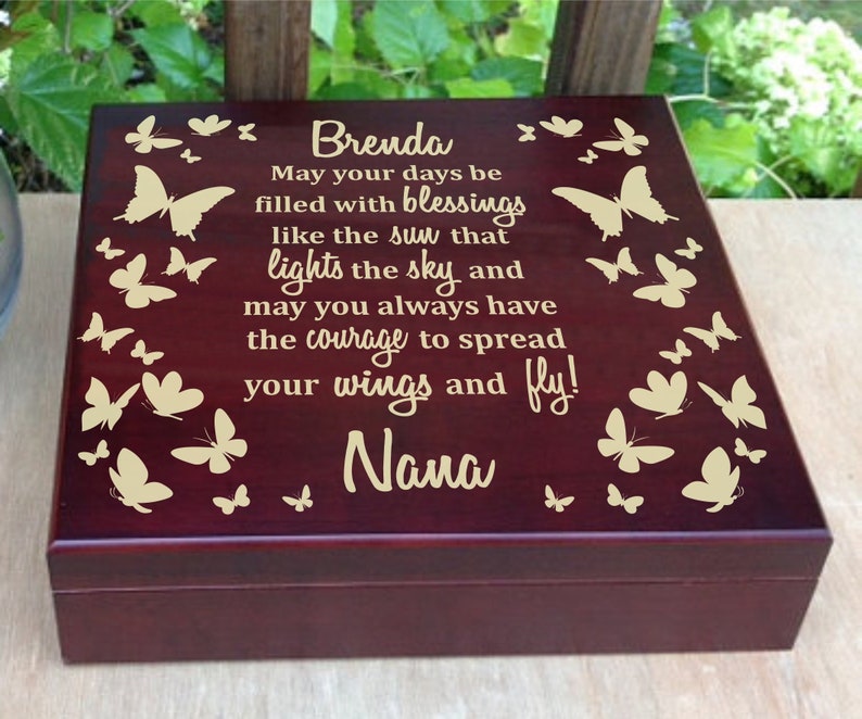 Wood Gift Box Engraved Inspirational Words for Girl - Etsy