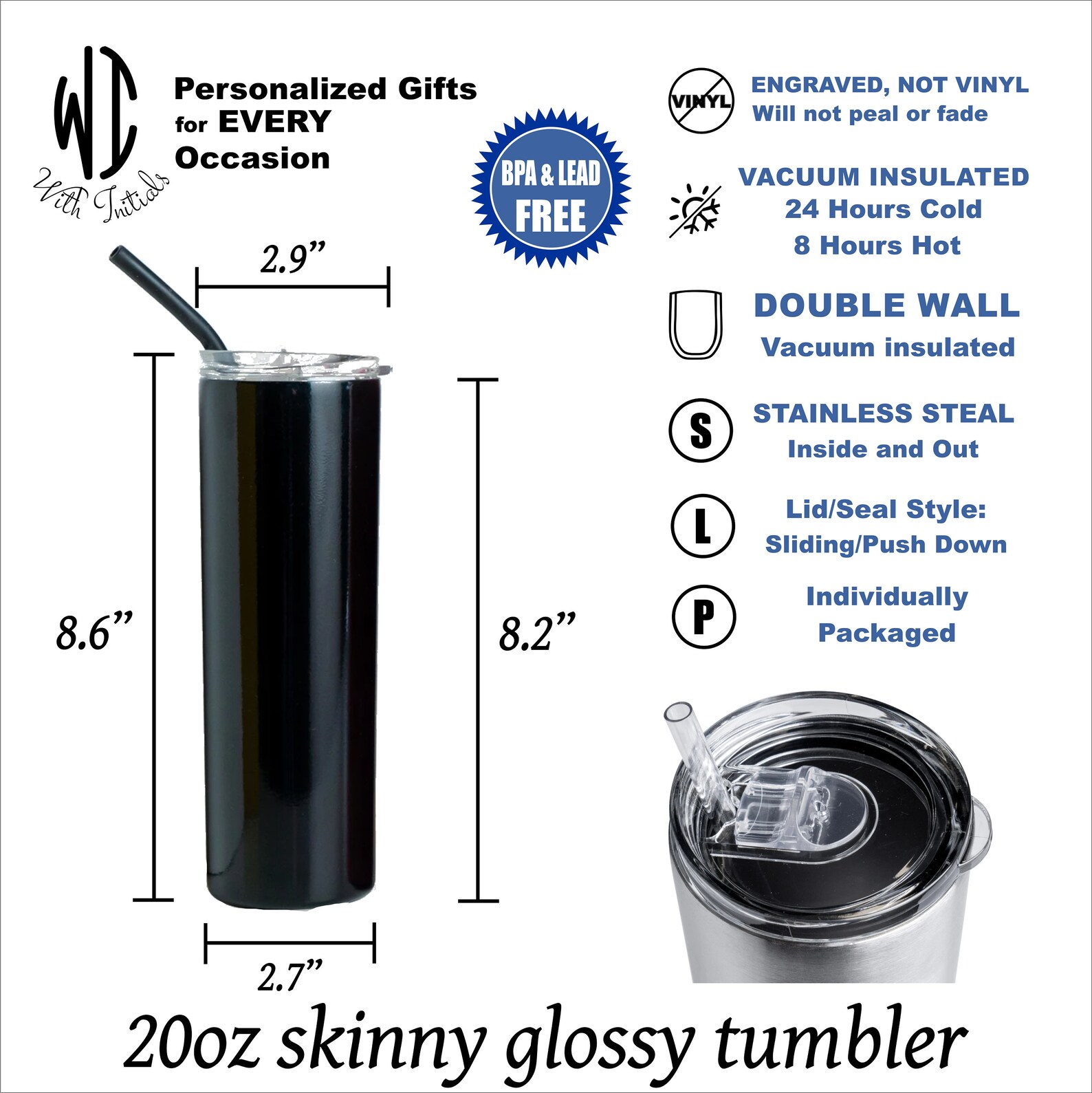 20 Oz Personalized Grad Tumbler, Class of 2022, Graduation Gift, Grad ...