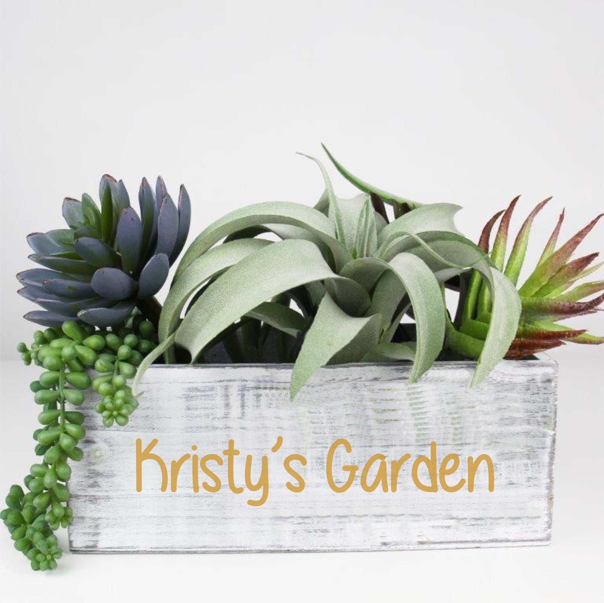 Custom Table Centerpiece Rustic Wood Planter Box Plastic | Etsy