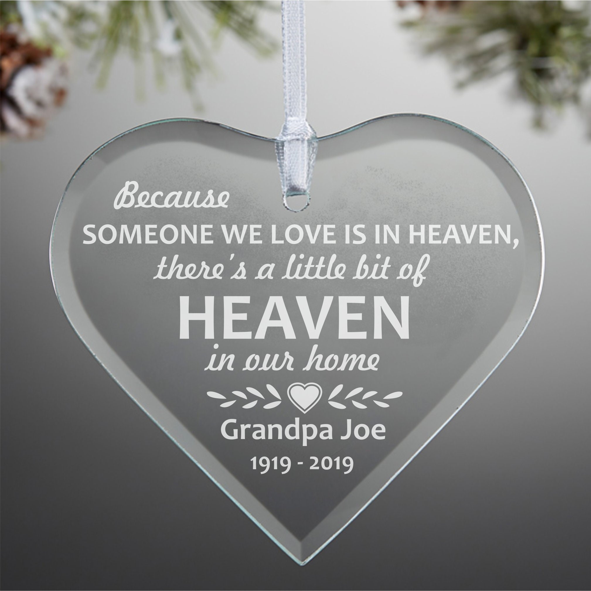 Engraved Memorial Crystal Ornament Memorial Gift Memorial | Etsy