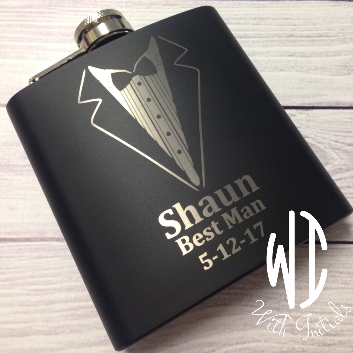 Personalized Flask Monogram Flask Wedding Gift Groomsmen - Etsy