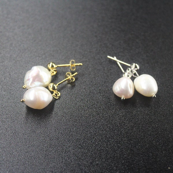 Baroque Pearl Studs - Etsy