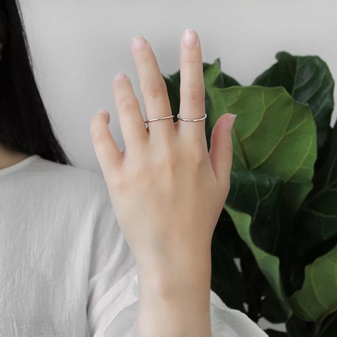 Thin Sterling Silver Stackable Rings Opening Ringsilver | Etsy