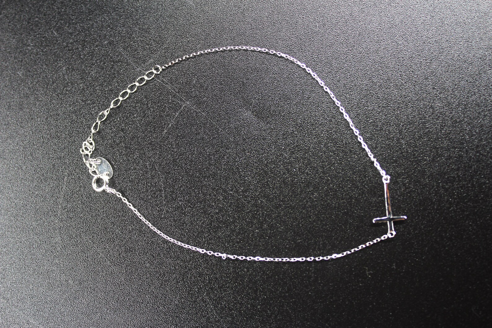 Cross Chain Anklet With Extendercross Charm Ankletsilver - Etsy