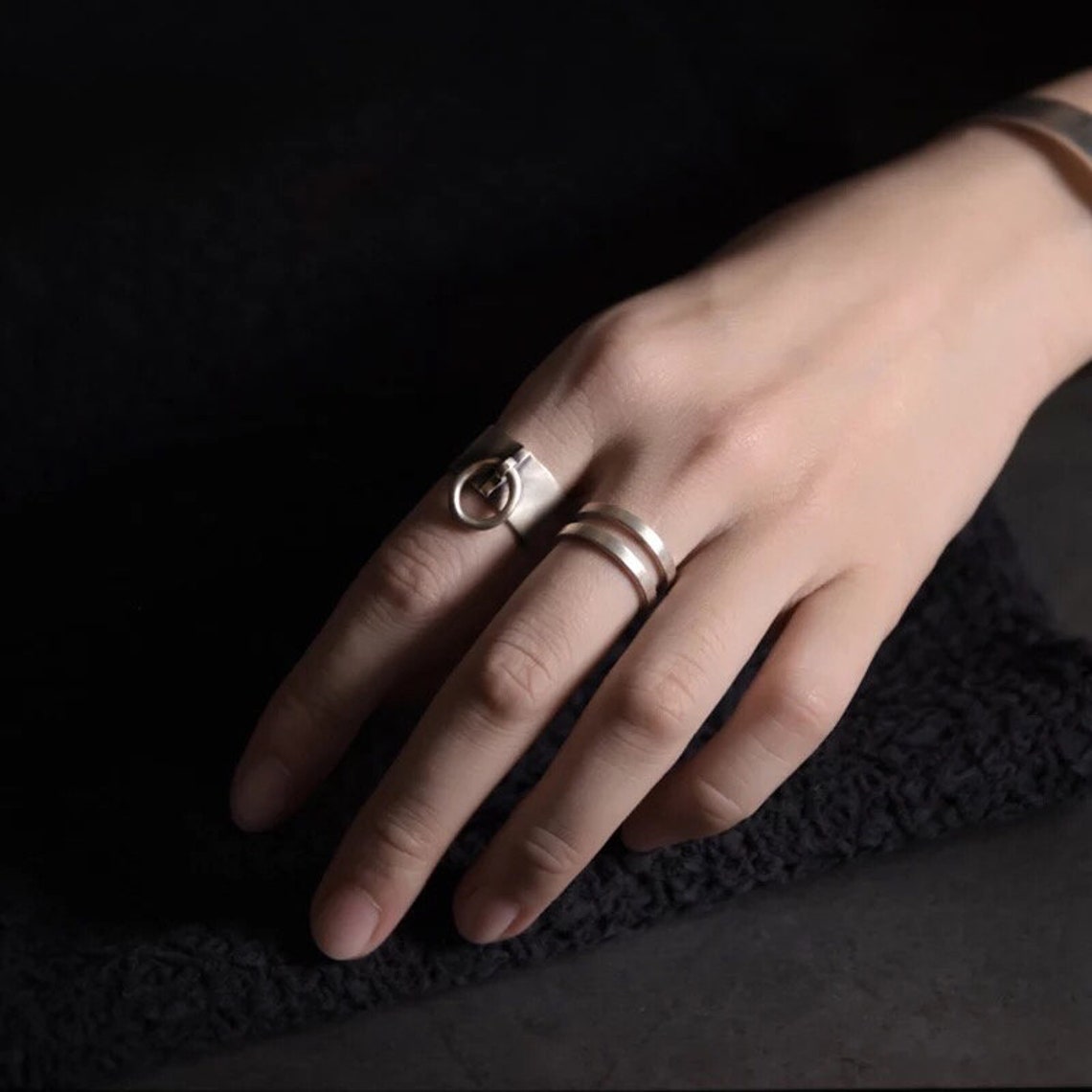 Wide 925 Sterling Silver Plain Big Adjustable Open Finger Ring - Etsy