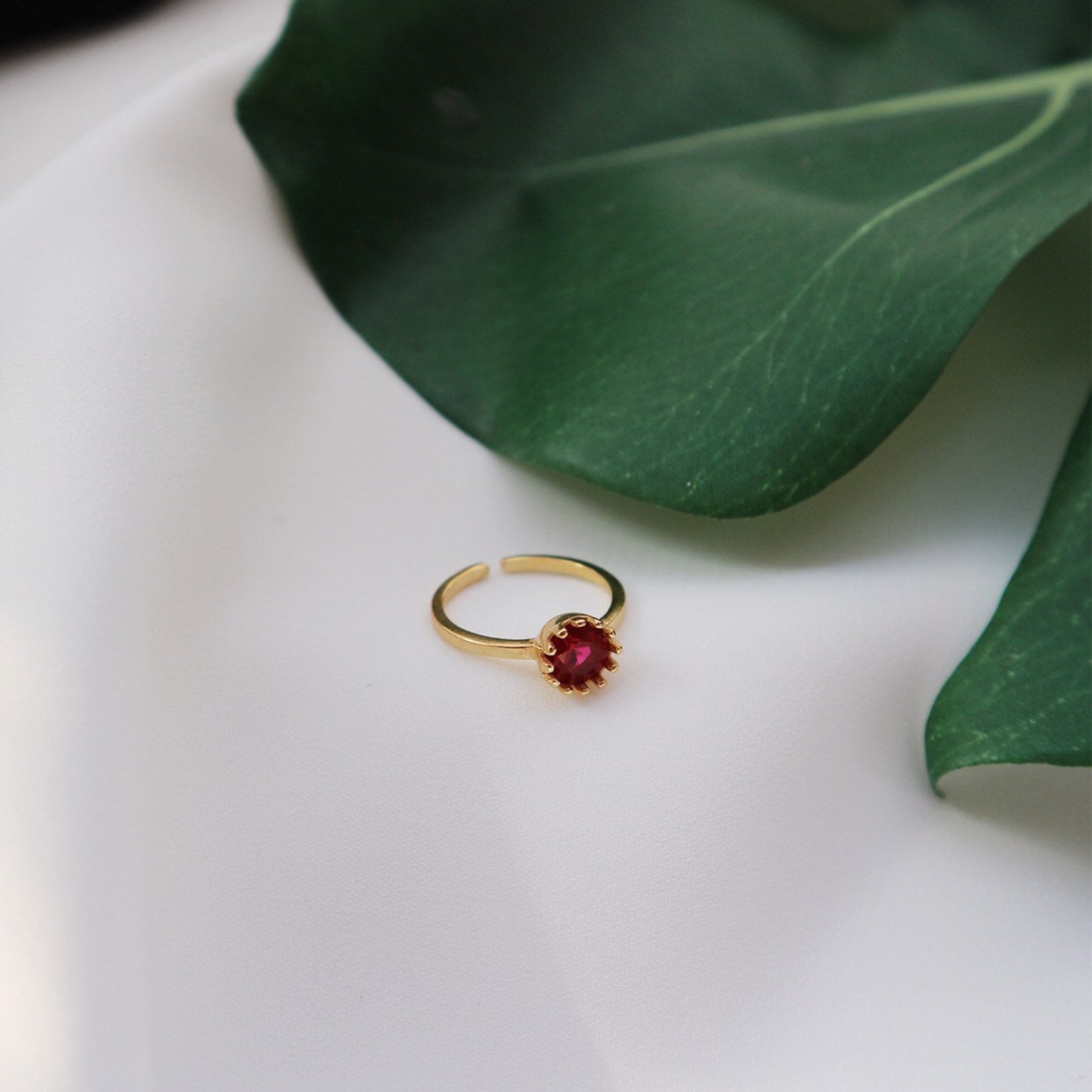 Red Cubic Zirconia Ring/925 Sterling Silver Ring 18k Gold | Etsy