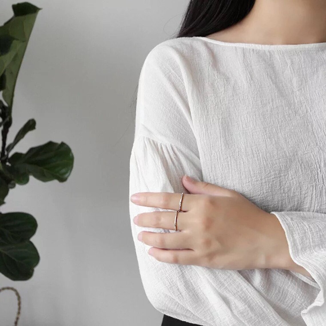 Thin Sterling Silver Stackable Rings Opening Ringsilver - Etsy