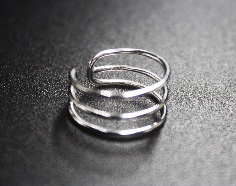 Three Line Adjustable Ring Midi Ring Knuckle Ring 925 Sterling - Etsy