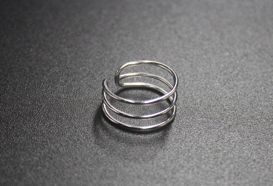 Three Line Adjustable Ring Midi Ring Knuckle Ring 925 Sterling - Etsy