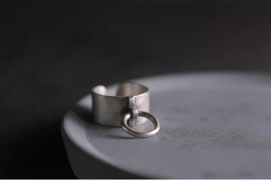 Wide 925 Sterling Silver Plain Big Adjustable Open Finger Ring - Etsy