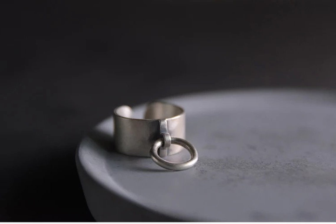 Wide 925 Sterling Silver Plain Big Adjustable Open Finger Ring - Etsy