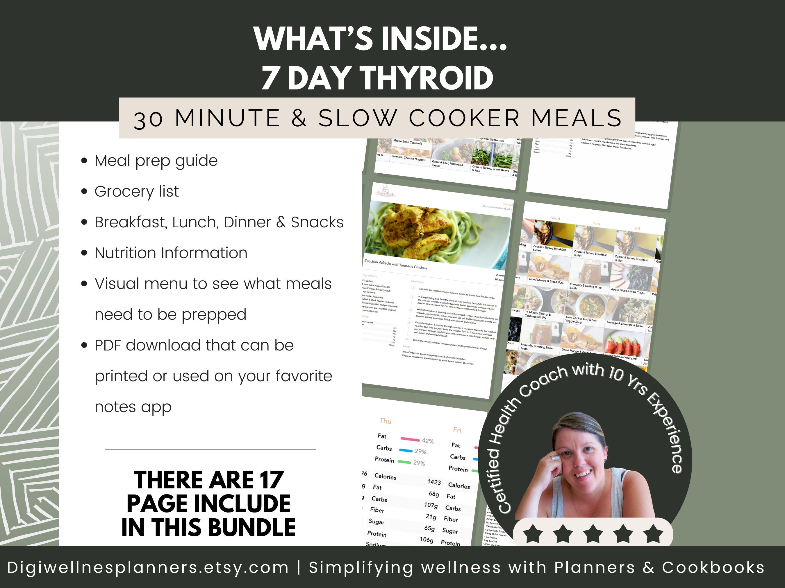 7-day Thyroid Meal Plan for Women | 13 Recipes | Grocery List | Simple ...