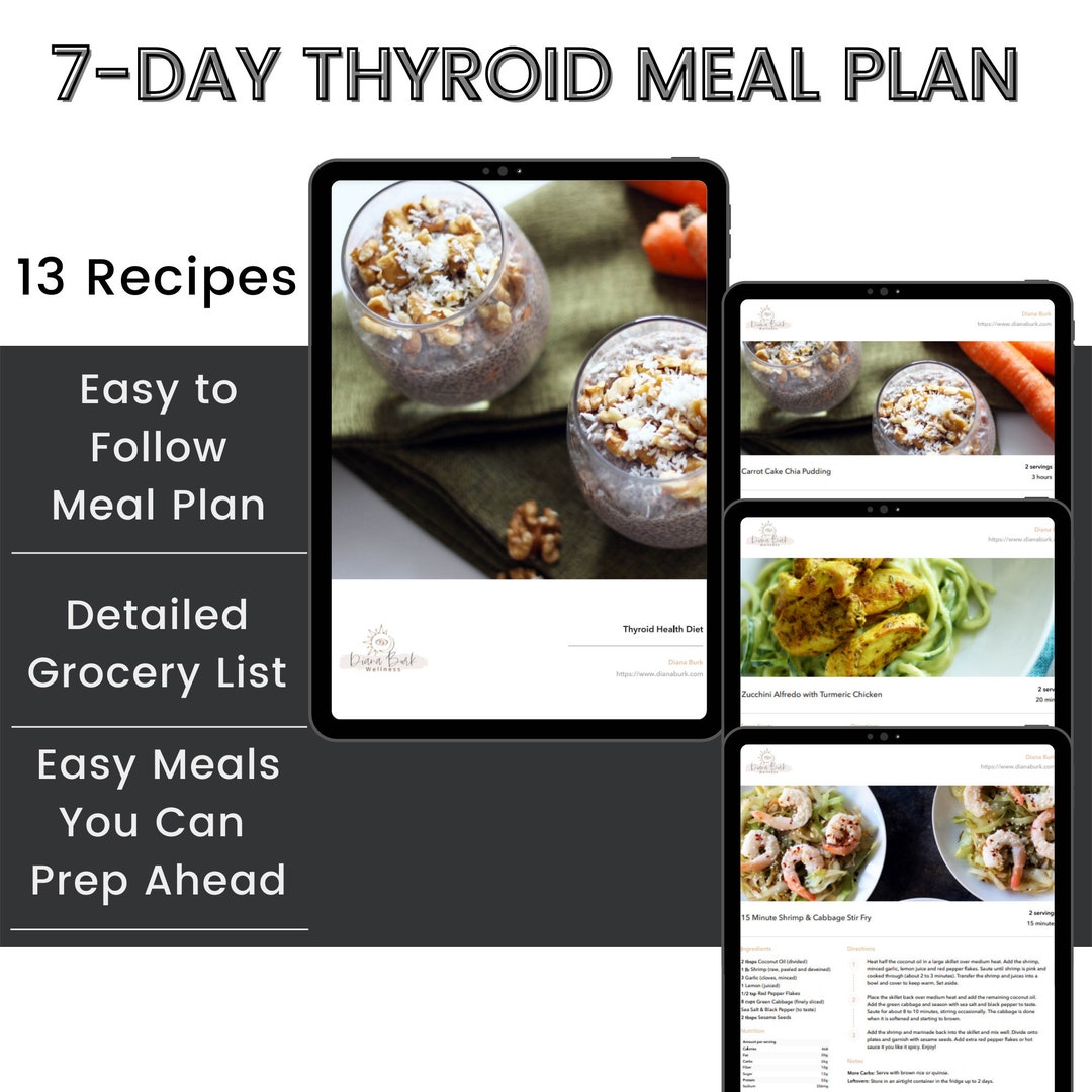 7-day Thyroid Meal Plan for Women 13 Recipes Grocery List - Etsy