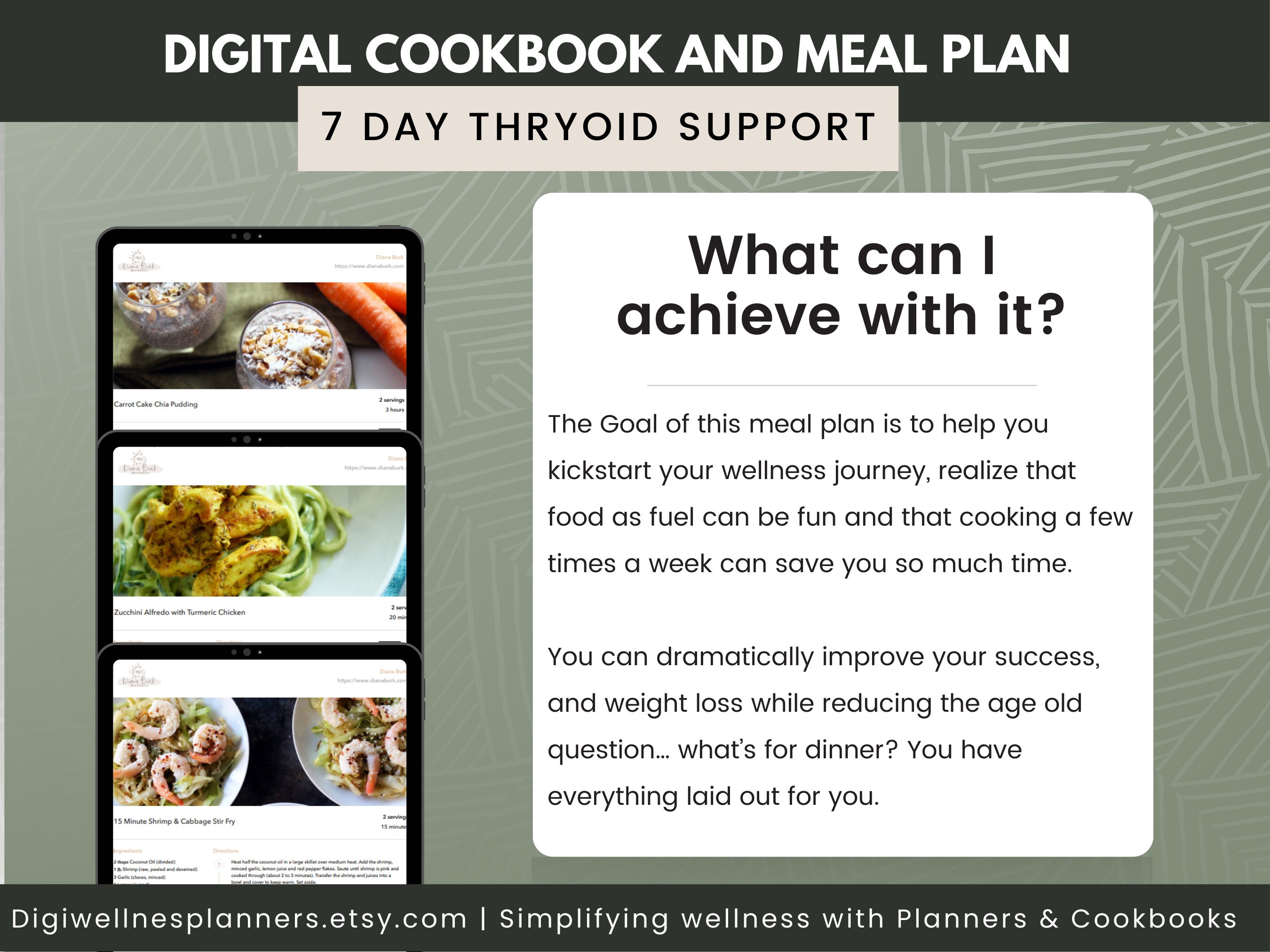 7-day Thyroid Meal Plan for Women 13 Recipes Grocery List Simple ...