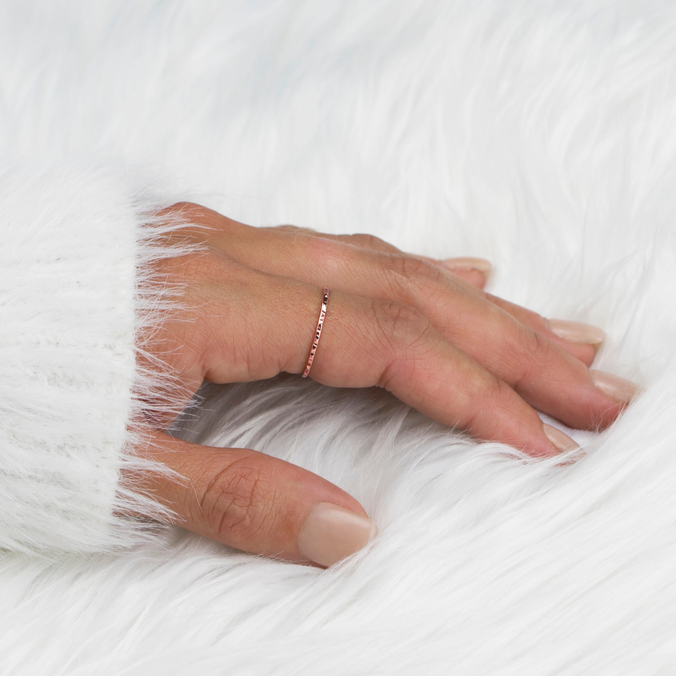 Hammered Rose Gold Stacking Rings , Sold per Ring, Gold Stacking Rings ...