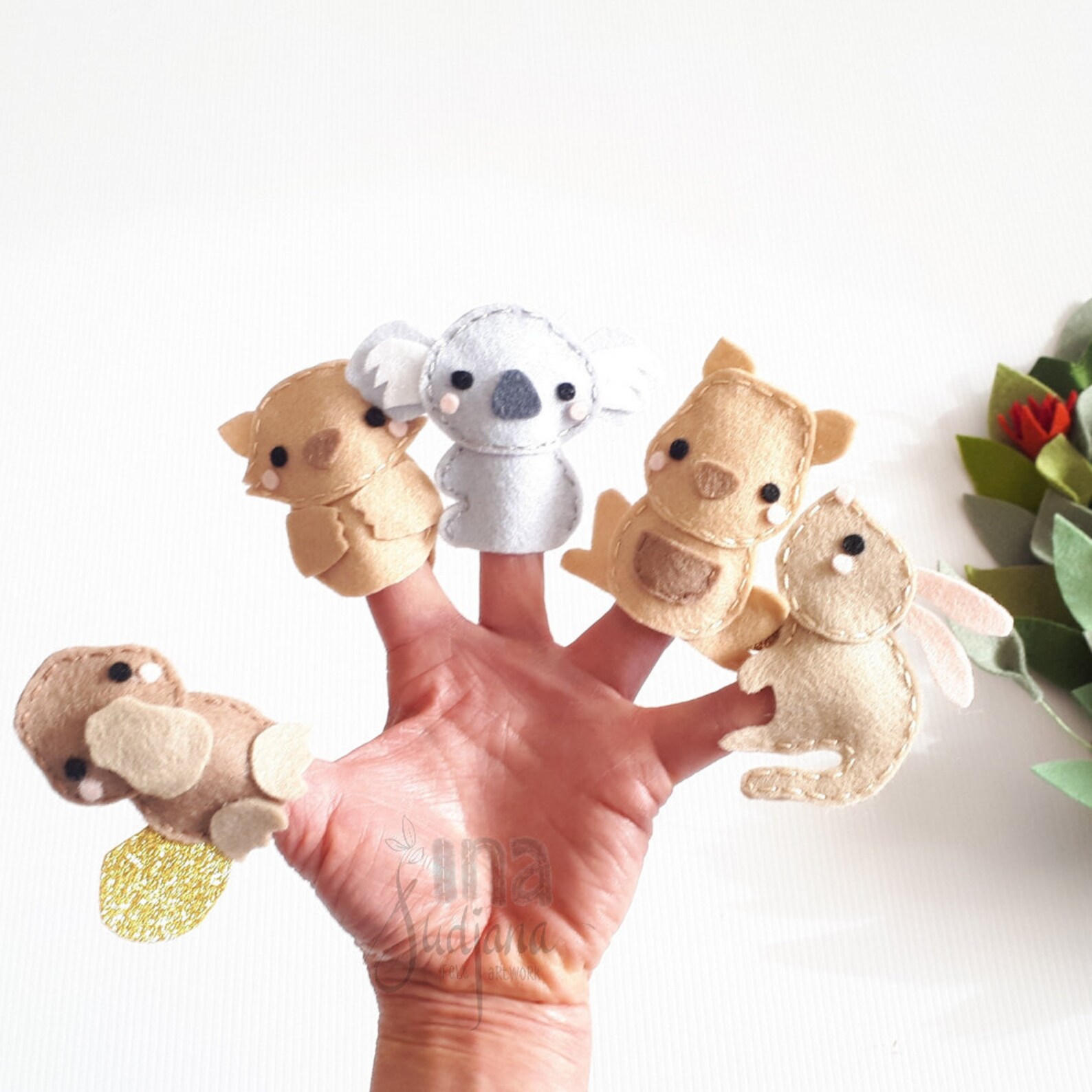 Australian Animals Fauna Felt Finger Puppets Pretend Play | Etsy