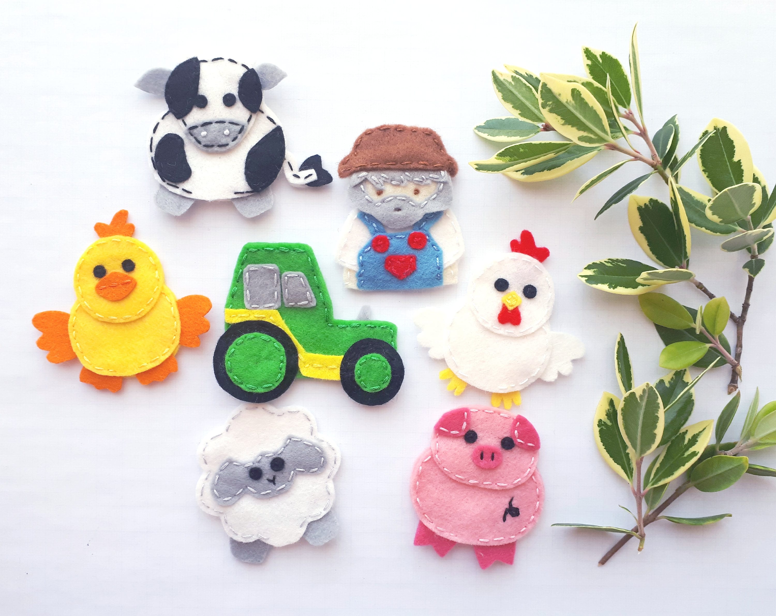 Old Macdonald Set of 6 OR 7 Felt Finger Puppets Pretend | Etsy Australia