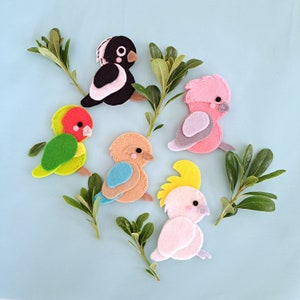 Australian Birds - Felt Finger Puppets, Pretend Play, Kookaburra, Emu ...