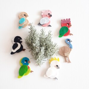 Australian Birds - Felt Finger Puppets, Pretend Play, Kookaburra, Emu ...