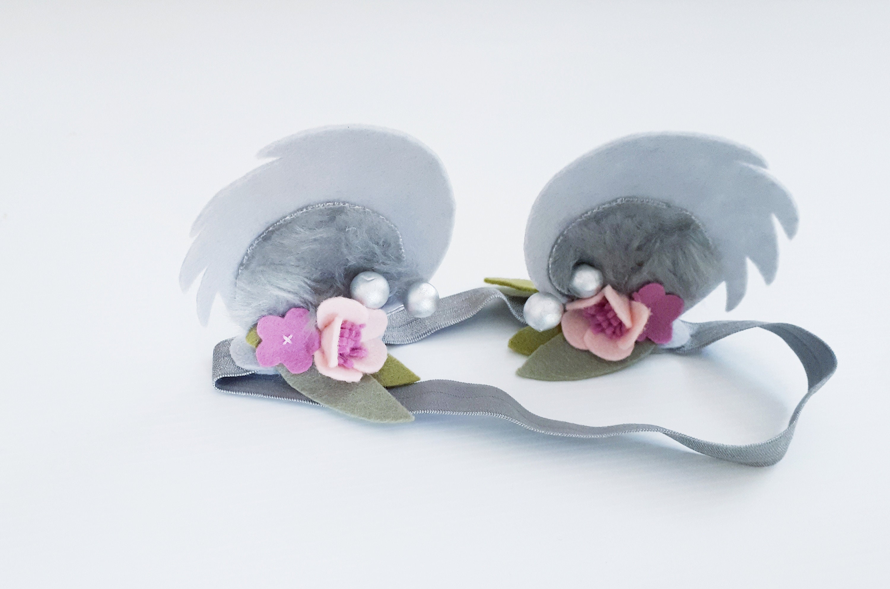 Koala Ears Headband / Crown Pure Wool Felt Floral Headband | Etsy