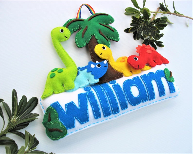 Dinosaurs Made-to-order Personalised Felt Name Banner / - Etsy
