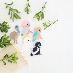 Australian Birds - Felt Finger Puppets, Pretend Play, Kookaburra, Emu ...