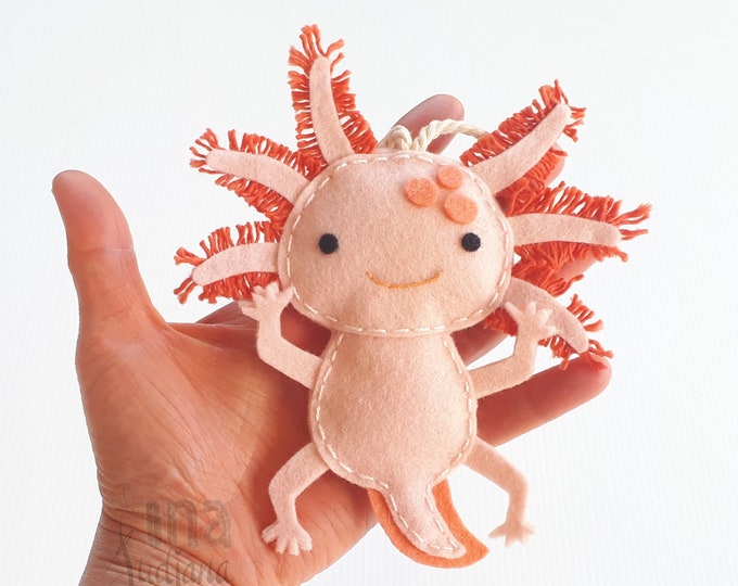Made to Order - Axolotl Ornament - 100% Pure Wool Felt, Decoration ...