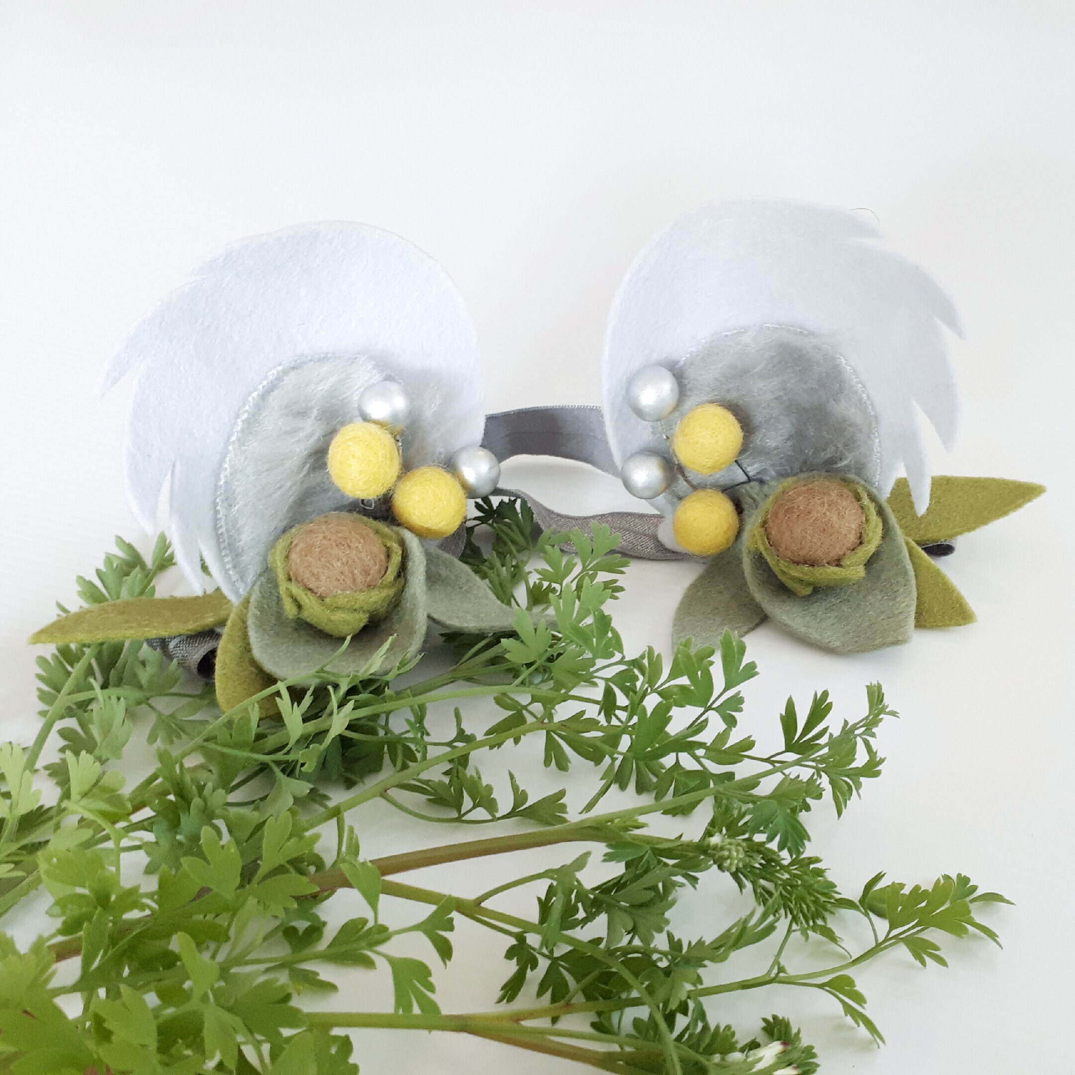 Koala Ears Headband / Crown Pure Wool Felt Floral Headband | Etsy