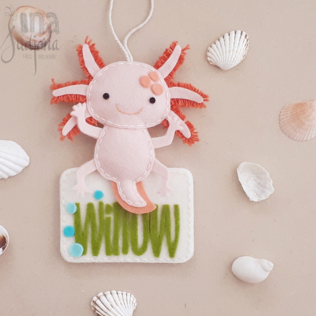 Made to Order - Axolotl Mini Plaque - 100% Pure Wool Felt, Decoration ...