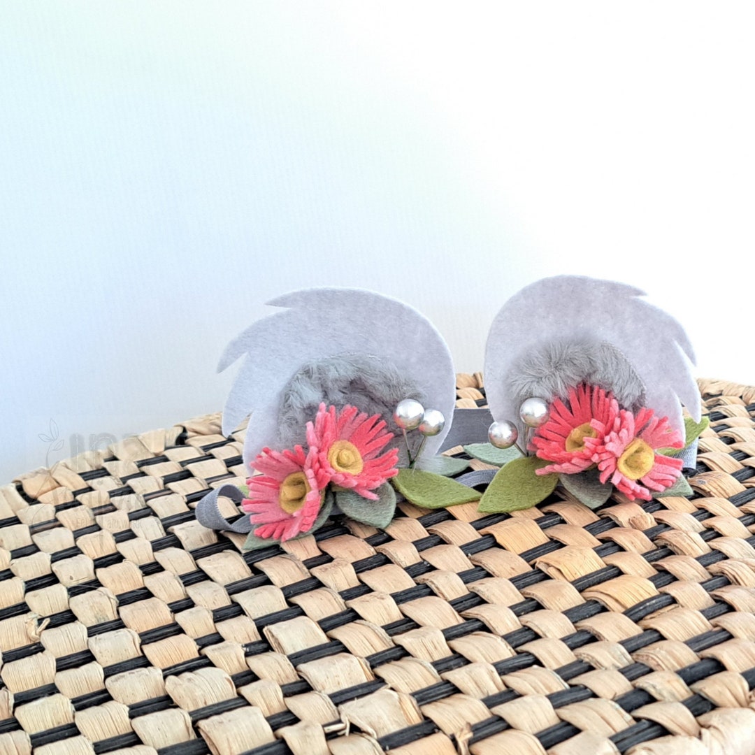 Flowering Gums Koala Ears Headband / Crown - Pure Wool Felt, Floral ...
