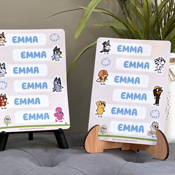 Bluey Name Labels for Kids - Etsy