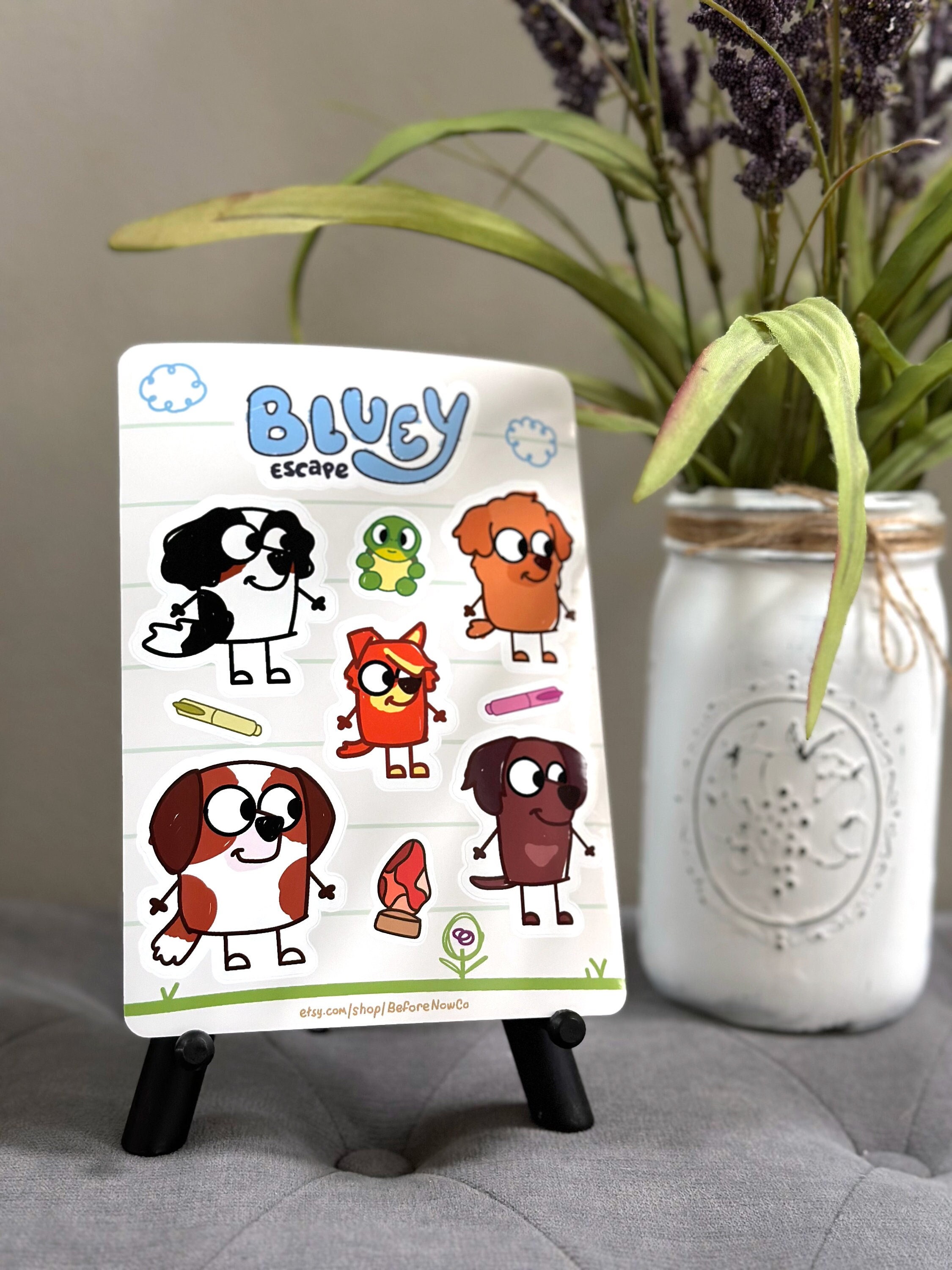 Bluey Vinyl Stickers, Zara, Dusty, Dougie, Hercules, Winnie Vinyl Die ...