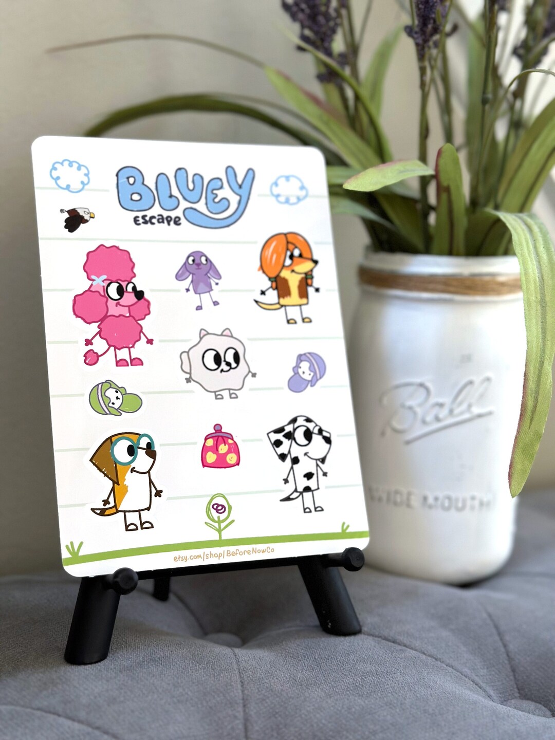 Bluey Vinyl Stickers, Coco, Indy, Pom Pom, Honey, Chloe, Vinyl Die-cut ...