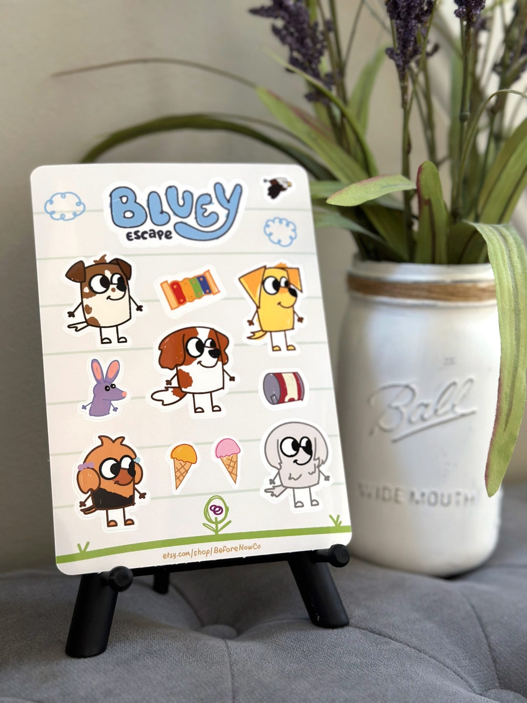 Bluey Vinyl Stickers, Lulu, Bentley, Chucky, Missy, Lila, Vinyl Die-cut ...