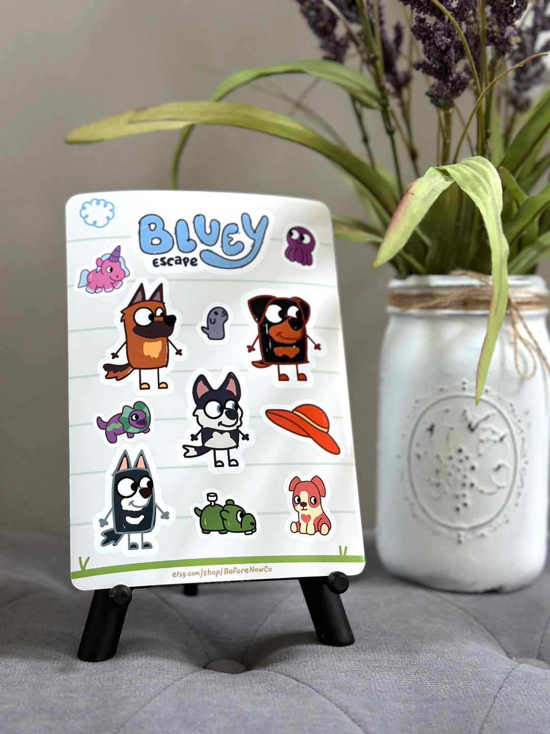 Bluey Vinyl Stickers, Gruber, Jasper W, Sadie, Harley Vinyl Die-cut ...