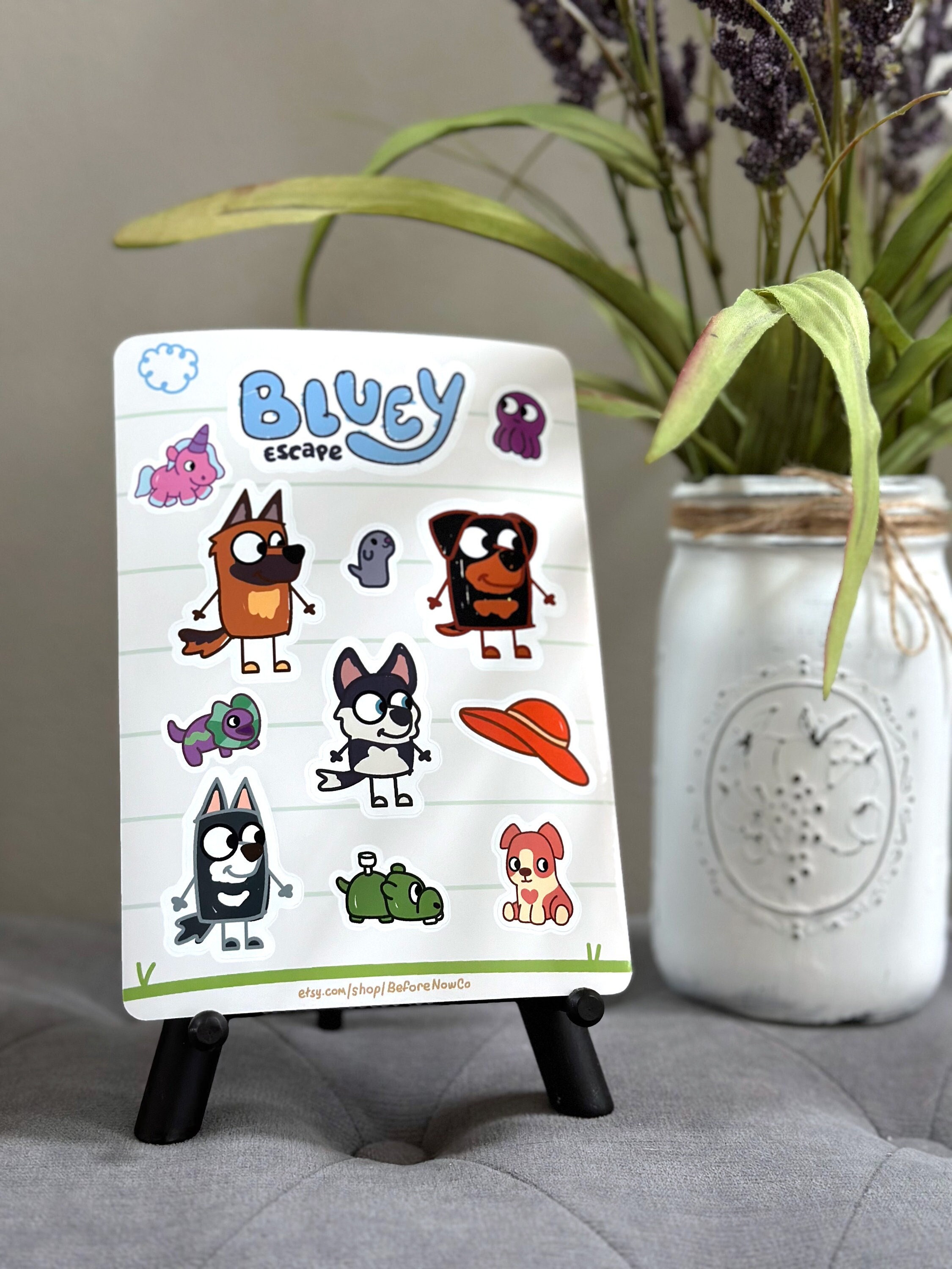 Bluey Vinyl Stickers, Gruber, Jasper W, Sadie, Harley Vinyl Die-cut ...