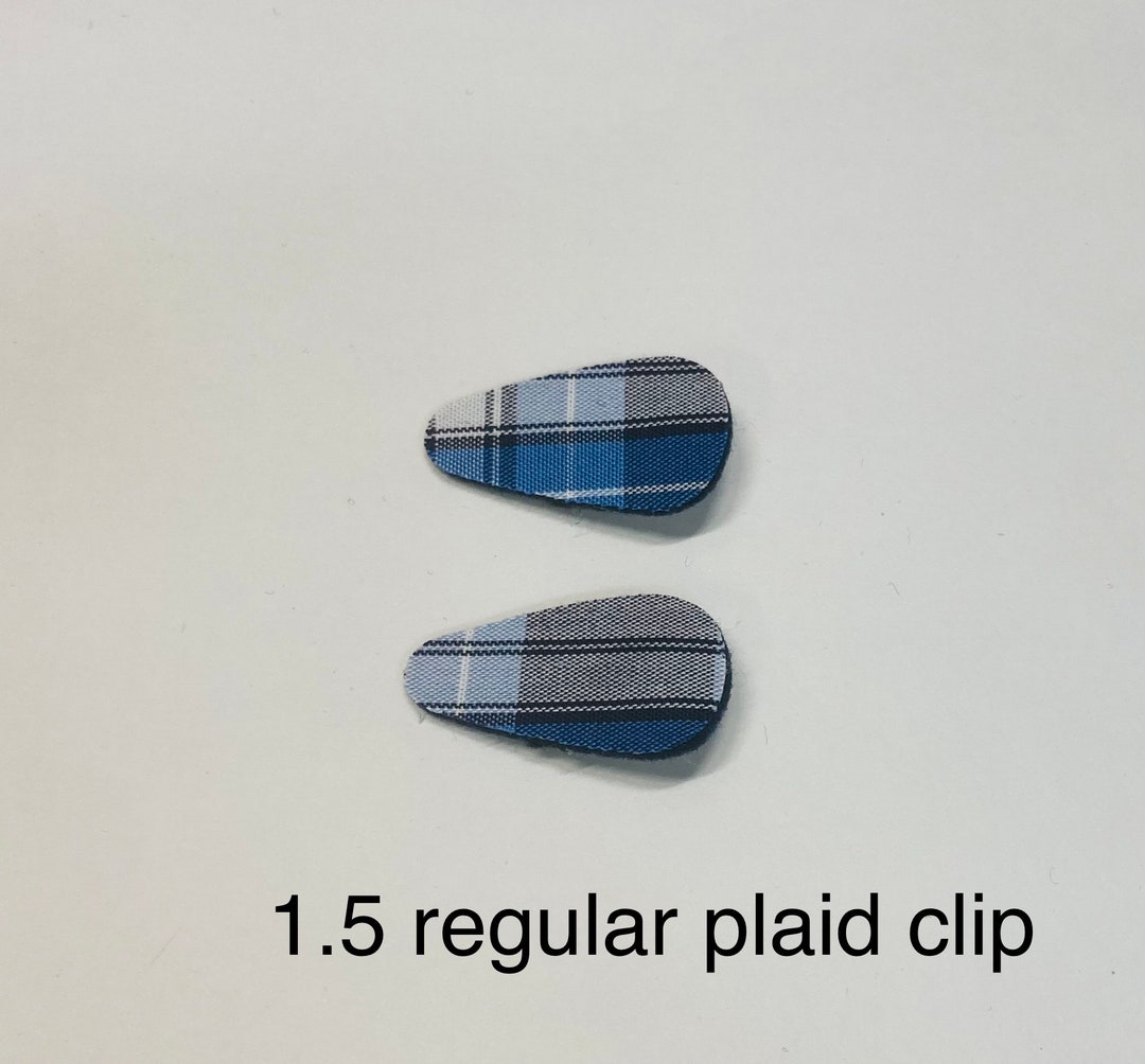 School Uniform Set of 2, Back to School Hair Clips, Plaid Clips ...