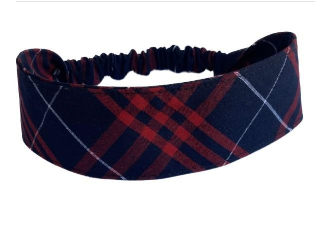 Plaid 37 (hamilton ) School Uniform Elastic Headband, Red White Navy ...