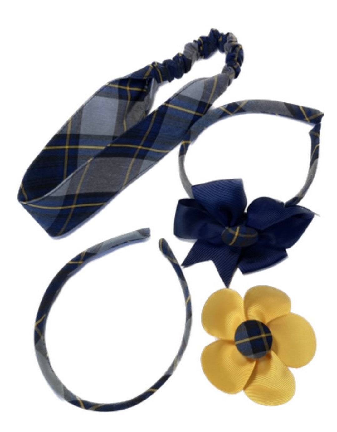 School Uniform Set of 4 Plaid 57 Back to School Bows Girls School ...