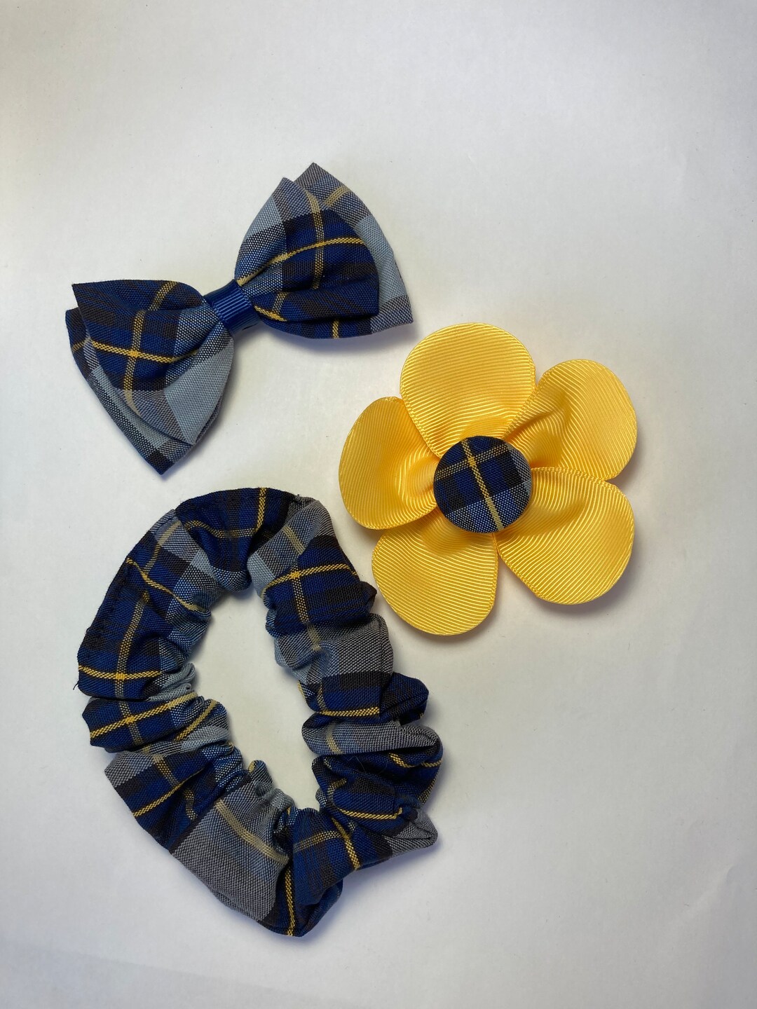 School Uniform Set of 3 Plaid 57 Back to School Bows Girls School ...