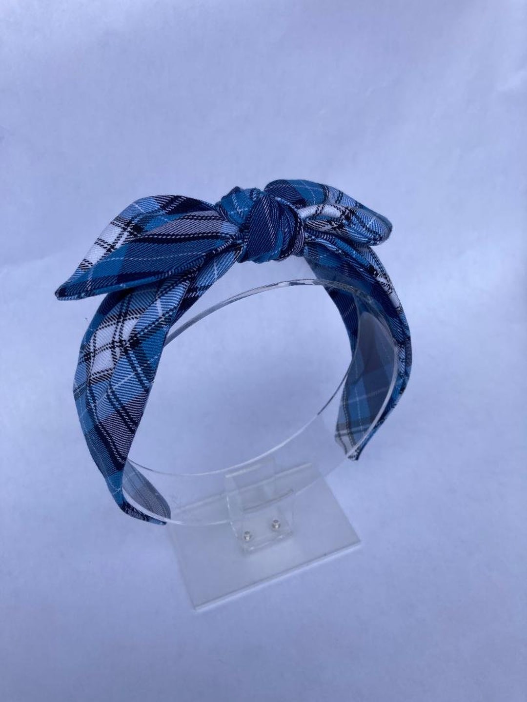Knotted Headband Plaid 76 Navy, White, Light Blue School Uniform ...