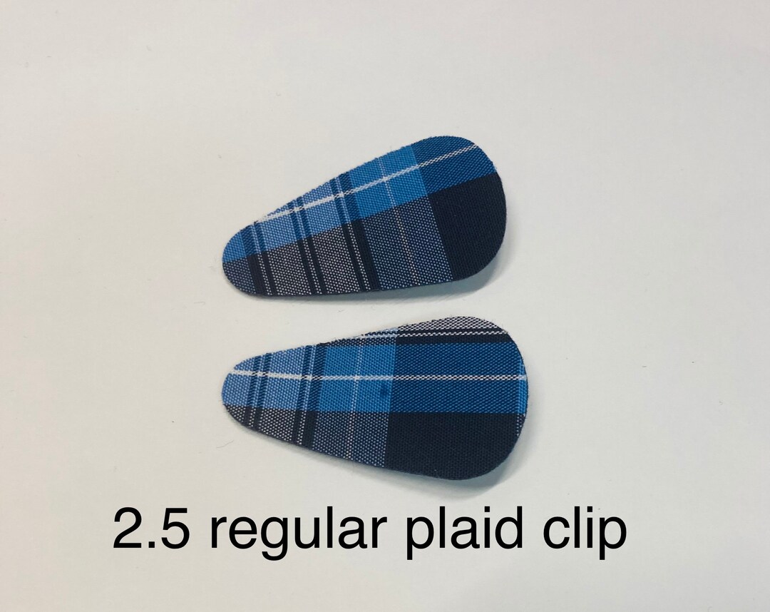 JC106 Set of 2, Back to School Hair Clips, Plaid Clips, Uniform Bows ...