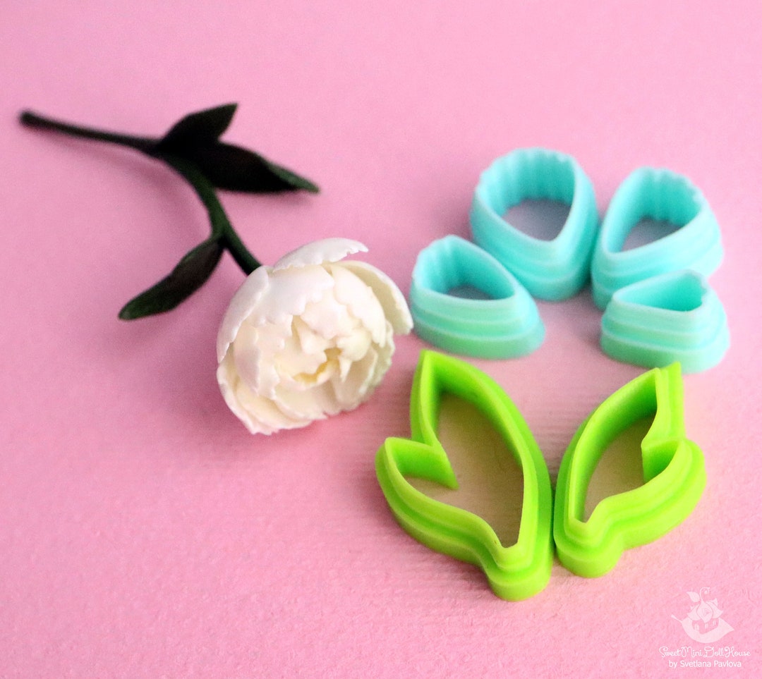 Peony Cutter Set: Polymer Clay Flower Modeling, PLA Plastic - Etsy