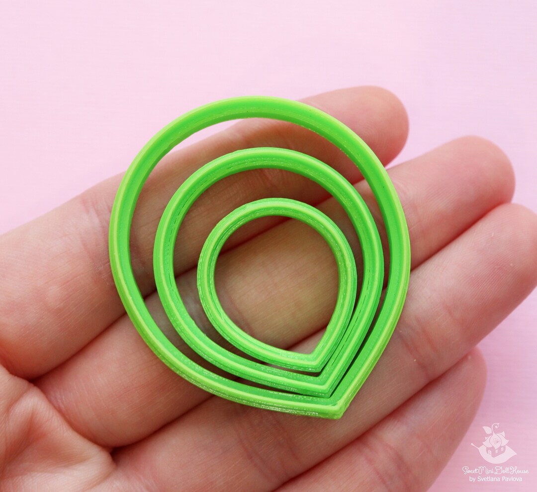 Set of Cutters 3 Pieces Round Drop B. PLA Plastic. Miniature - Etsy