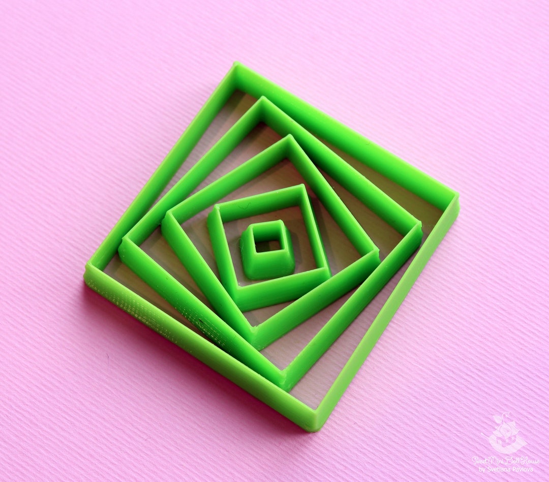 Square PLA Cutter Set: Miniature Decoration (5 Pieces)0.5 \ 1.5 \ 2.5 ...