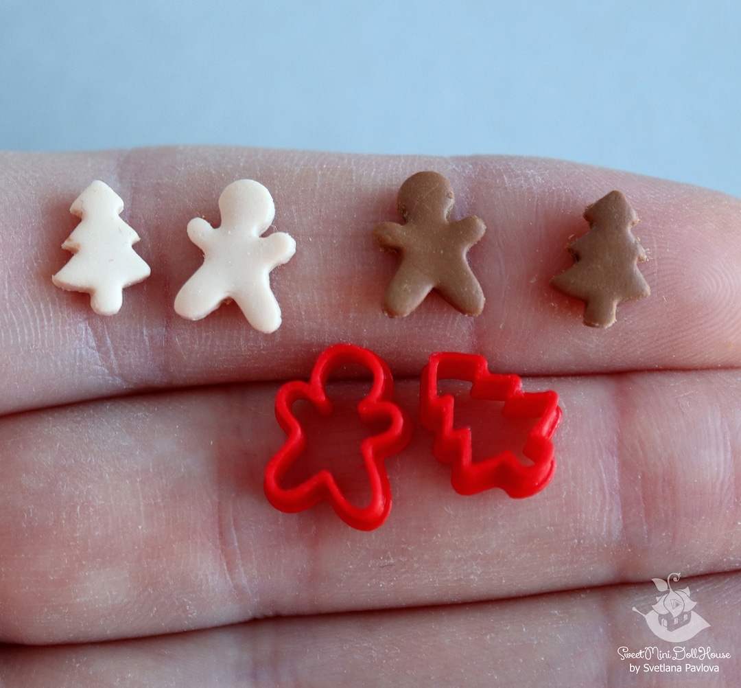 Miniature Gingerbread Man and Christmas Tree Cutters, 1:12 Scale - Etsy