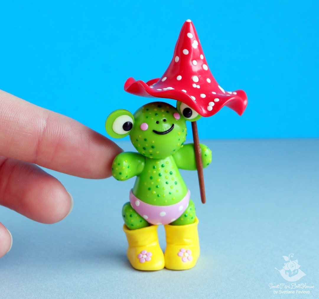 Miniature Frog. Handmade Polymer Clay. Dollhouse. Miniature - Etsy