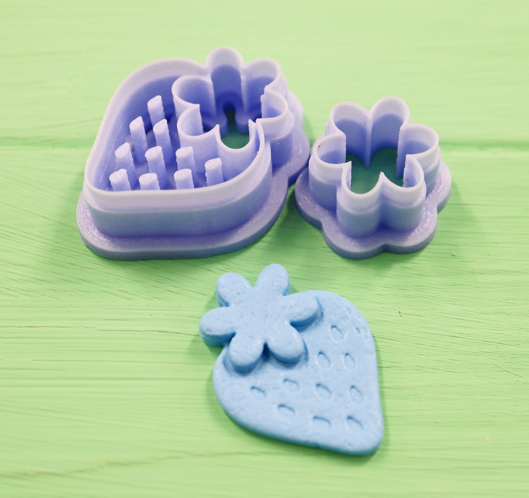 Custom Cutter/printed to Order/set of Cutters Strawberry and Flower 1 ...