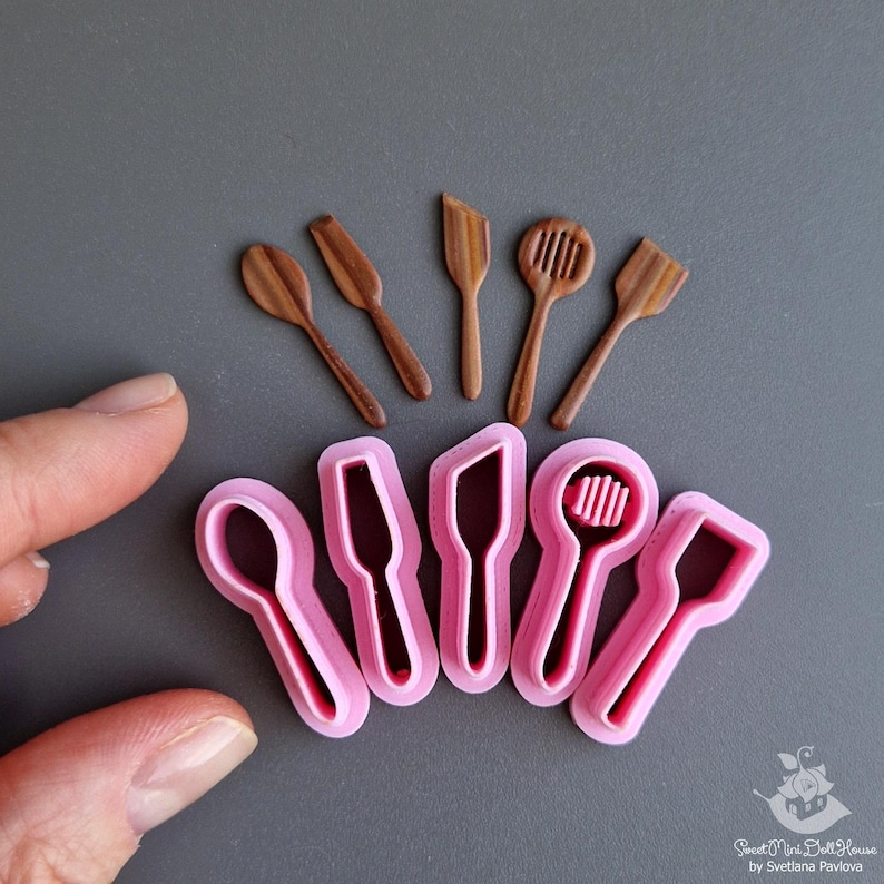 In Scale Miniature Kitchenware Cutter Set - 3D Printed PLA Plastic LB12 ...